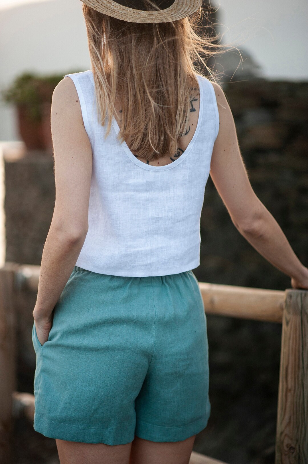 Crop Top LEIGH, Natural Linen Tank, Linen Tank Top, Tank Tops for Woman ...