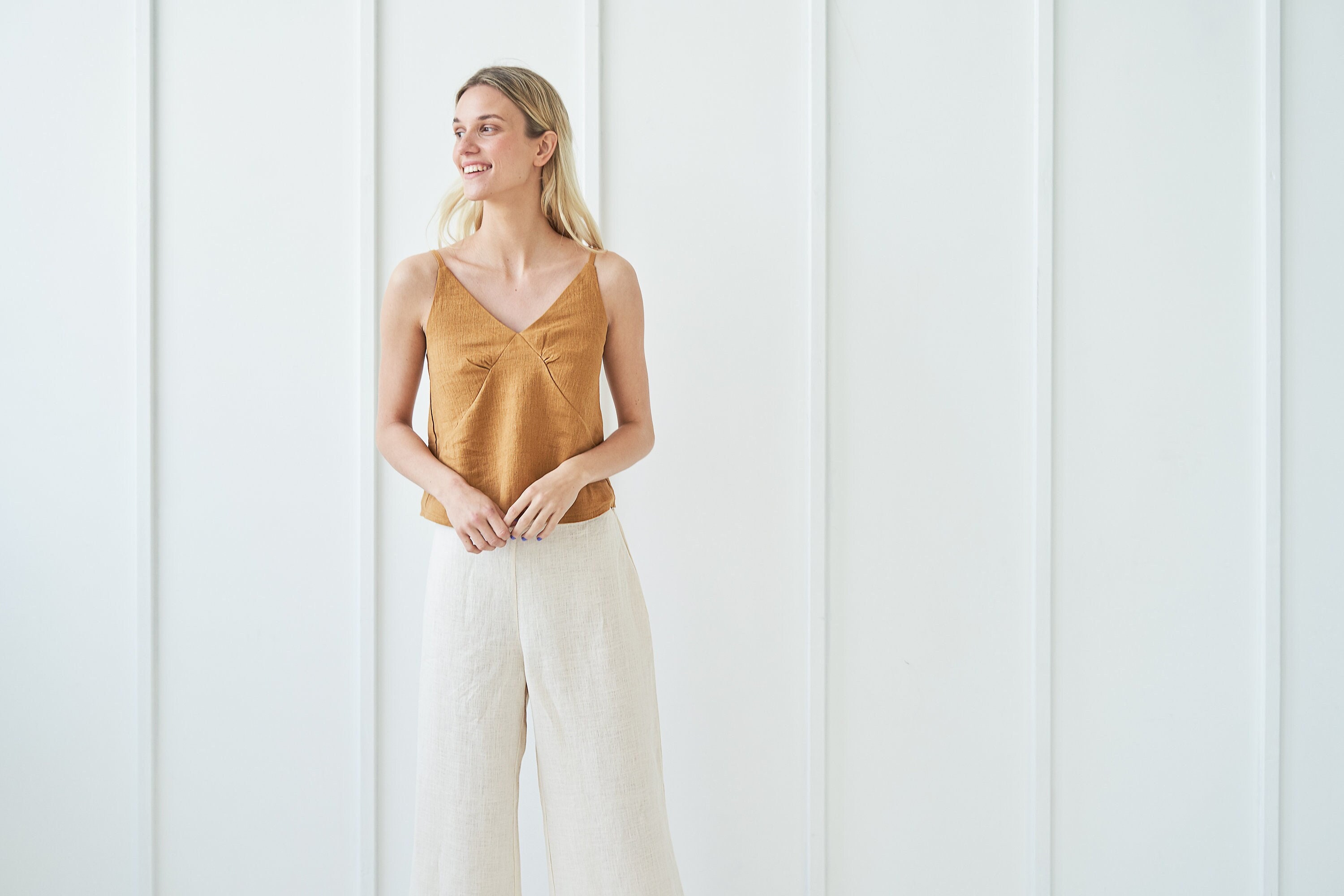 Linen Strap Top VIOLA Linen Tank Top Linen Sleeveless Top - Etsy