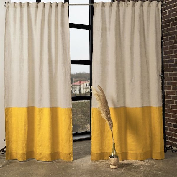 Color Block Curtains - Etsy