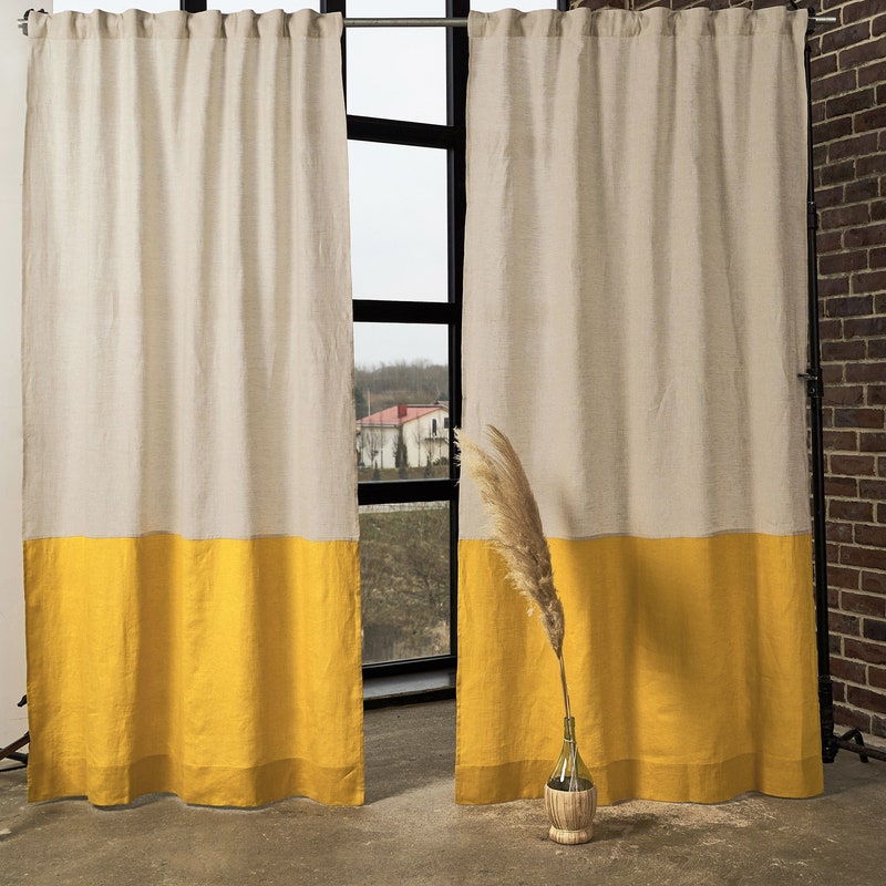 Colorblock Curtains - Etsy