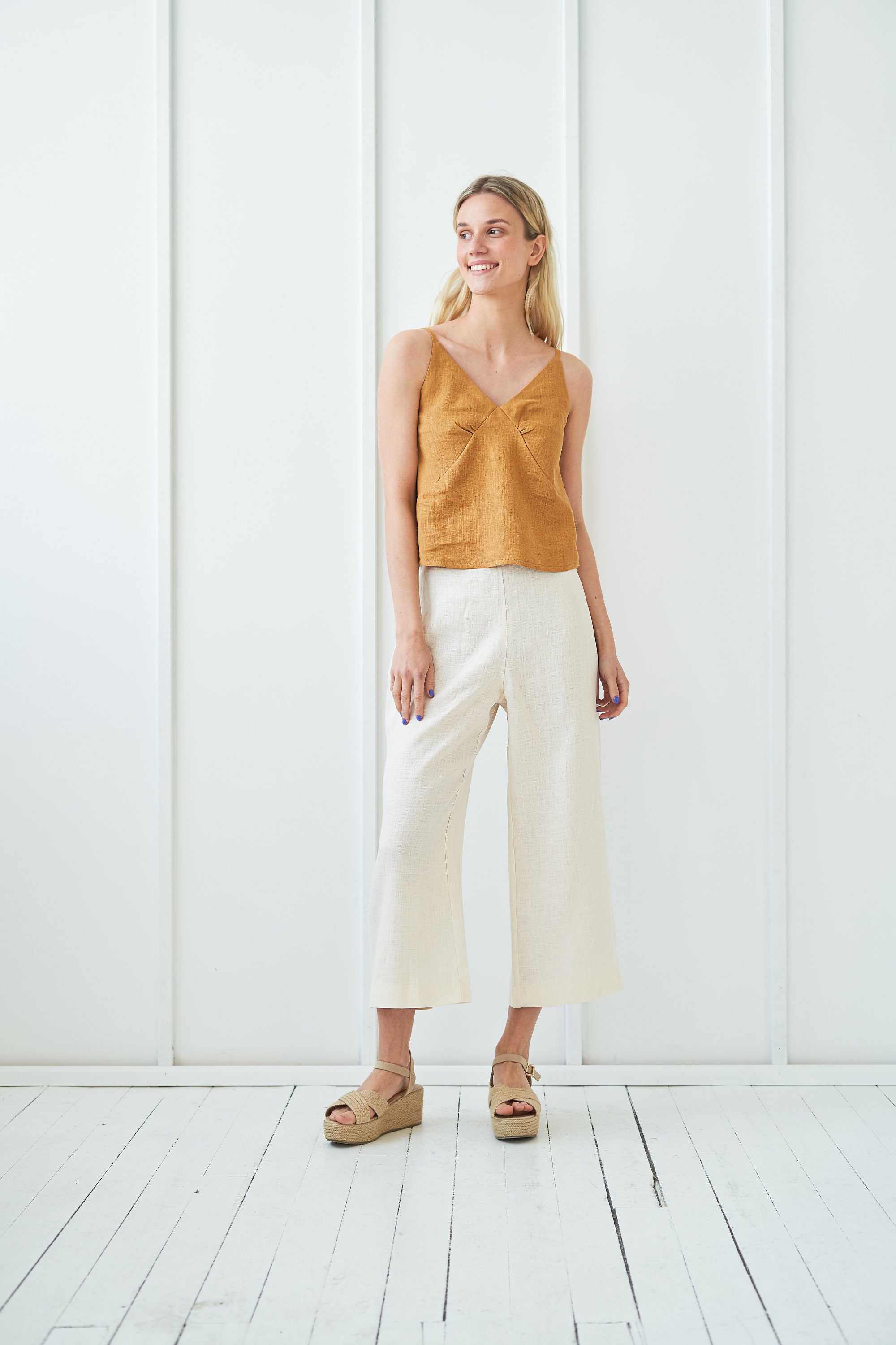 Linen Strap Top VIOLA Linen Tank Top Linen Sleeveless Top - Etsy