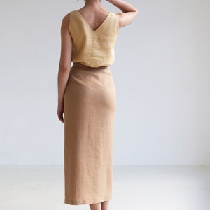 V Neck Linen Top CARRIE, Sleeveless Summer Blouse, Linen Tank Top ...