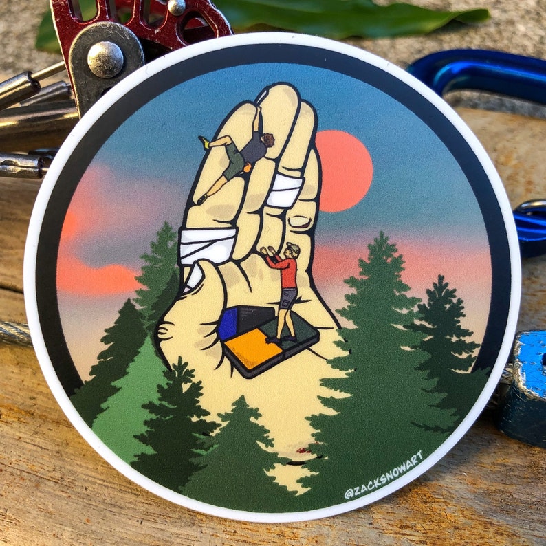 Bouldering Hand Rock Climbing Sticker - Etsy