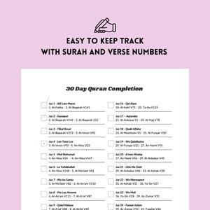 Quran Checklist - 30 Juz Digital Download - Track Your Quranic Journey ...