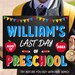 Editable First Day of Preschool Sign Chalkboard, Personalized Preschool ...
