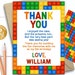 Editable Building Blocks Thank You Card, Blocks Birthday Thank You Card ...