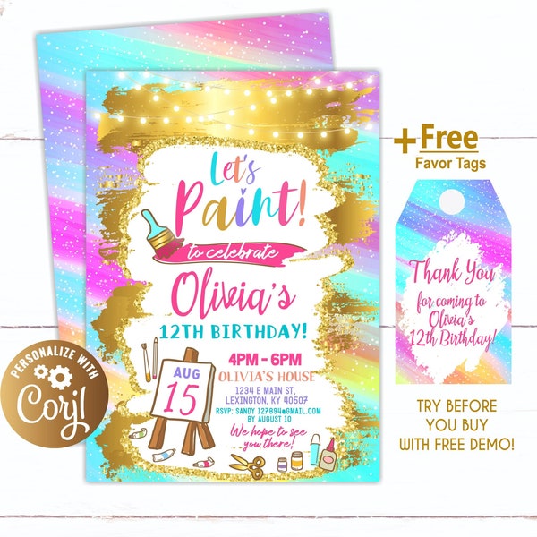 Art Party Invitation - Etsy