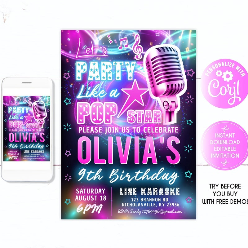 Pop Art Party Invitation - Etsy