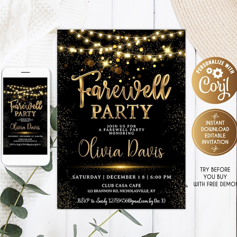 Farewell Invitations - Etsy
