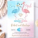 Gender Reveal Invitation, Flamingo Gender Reveal He or She, Boy or Girl ...