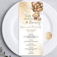 Editable Baby Shower Program Template With Photo Pink Baby Shower ...