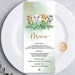 Editable Safari Jungle Dinner Menu Card for Boy Jungle Animals ...