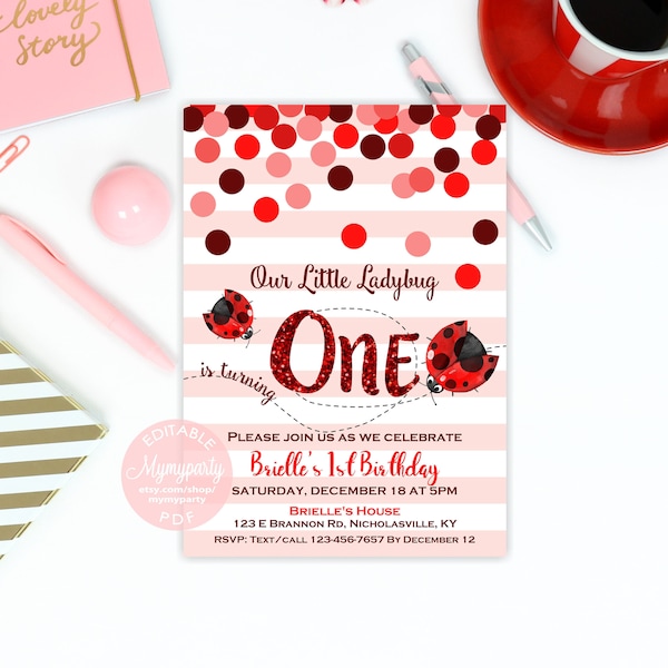 Ladybug 1st Birthday - Etsy