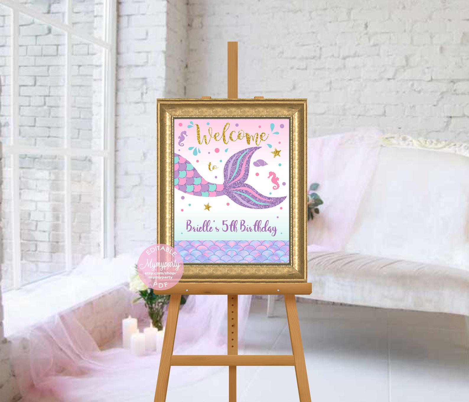 Mermaid Welcome Sign Mermaid Sign Instant Download Welcome - Etsy