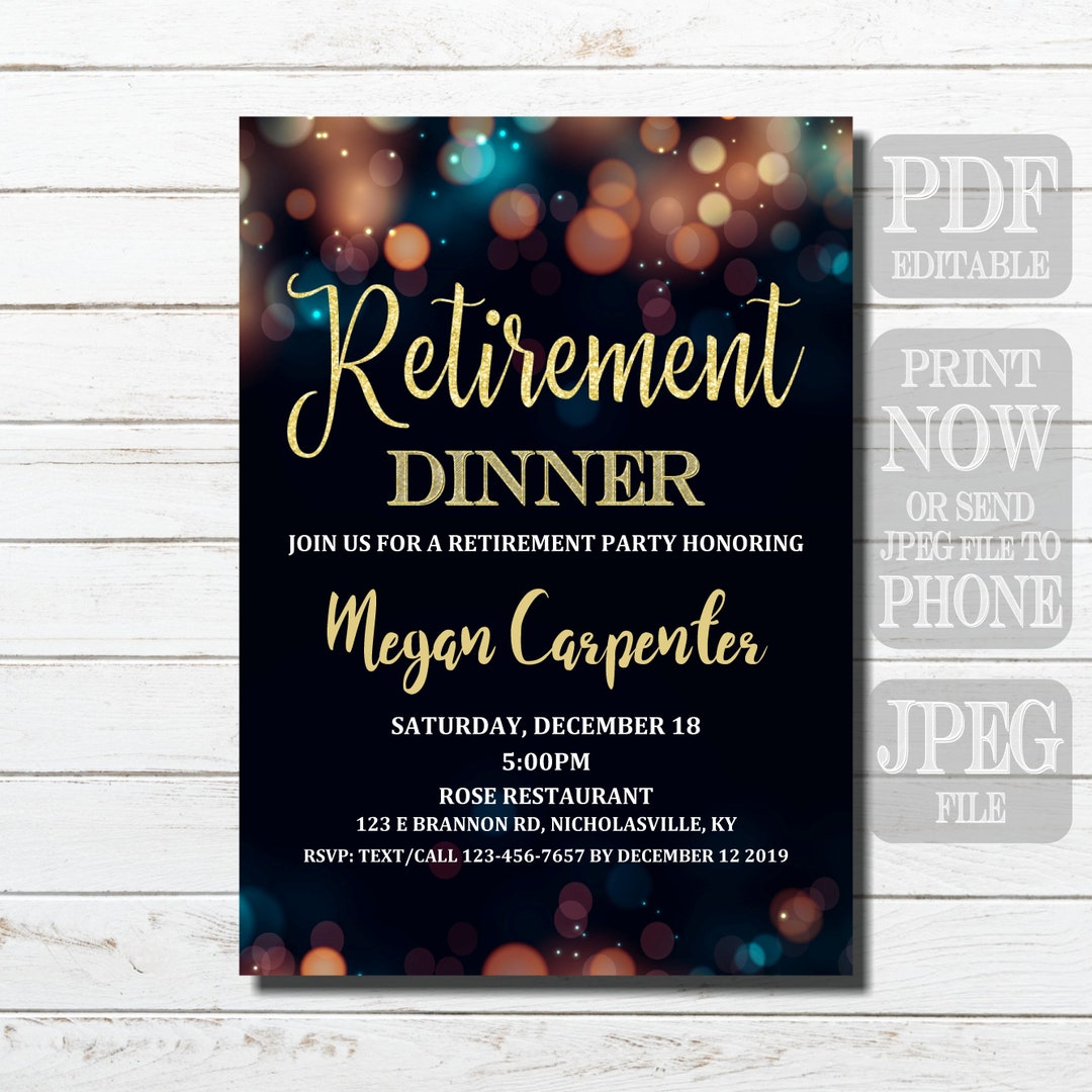 Retirement Dinner Invitation, Retirement Dinner Invitation, Retirement ...