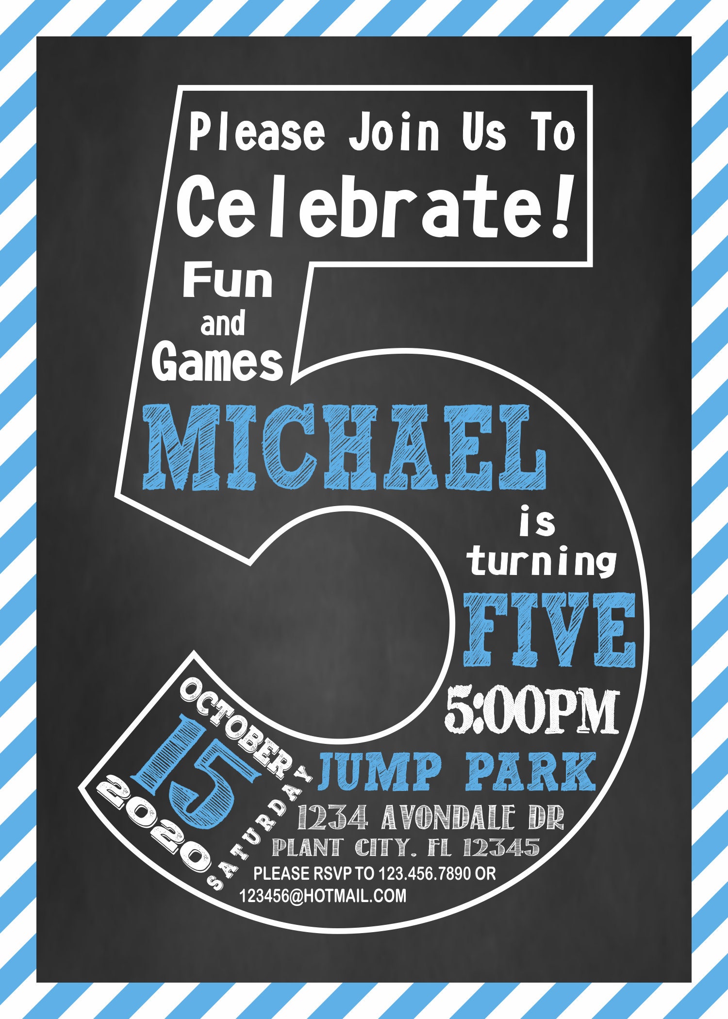 5th Birthday Invitation boy Fifth BIRTHDAY INVITATION 5th | Etsy