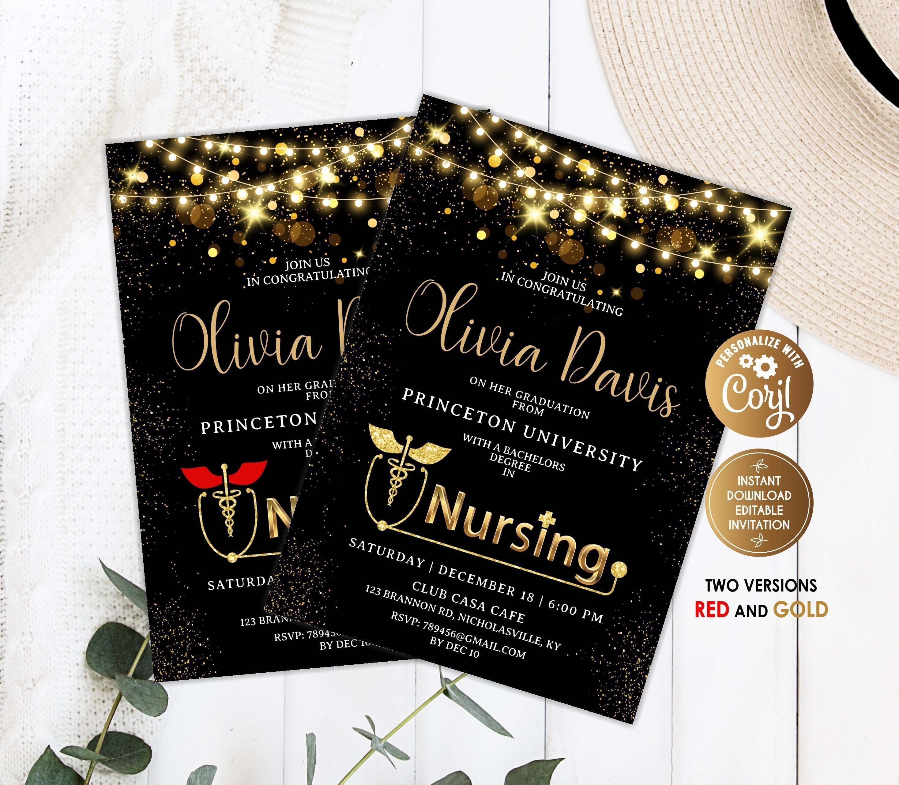 Nursing Graduation Invitations, Nursing Graduation Party Invitation ...