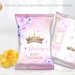 Editable Princess Chip Bags Royal Chip Bag Gold Glitter Pink - Etsy
