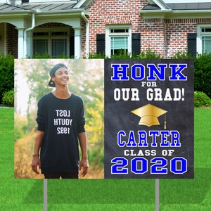 Graduation Yard Sign Honk for our grad with Photo | Etsy