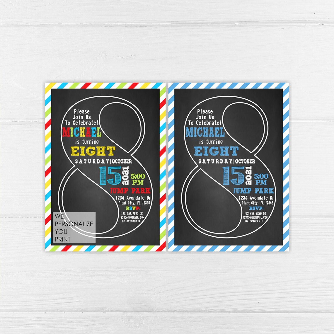 8th Birthday Invitation Eighth Birthday Invitation Boy - Etsy