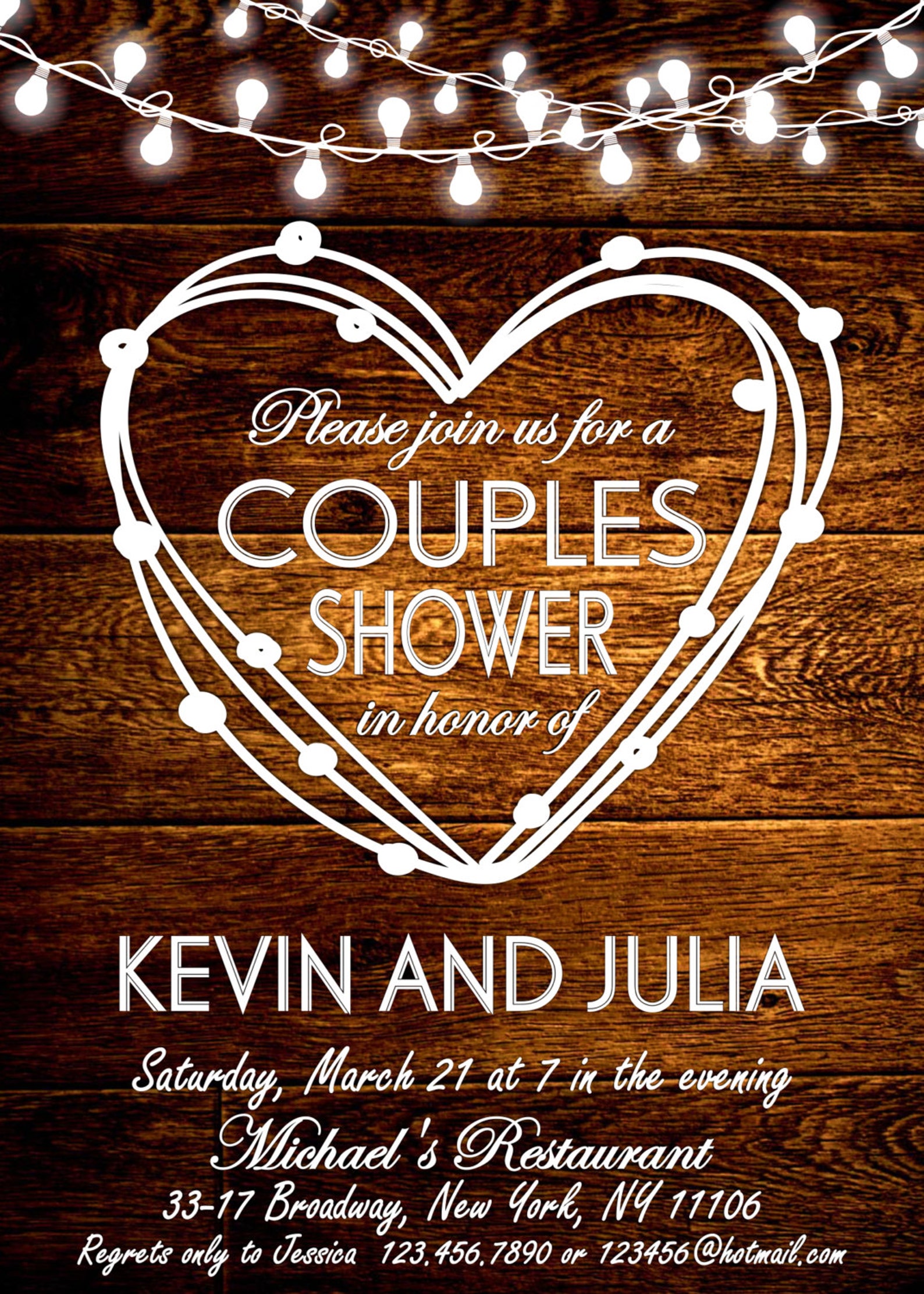 COUPLES SHOWER Invitation, Printable Couples Shower Invitation, Couples ...