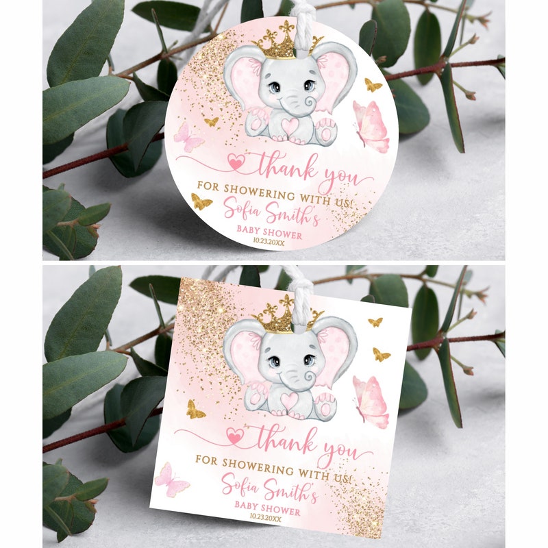 Elephant Favor Tag - Etsy