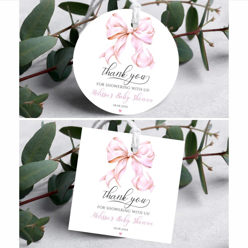Baby Girl Bow Tags - Etsy