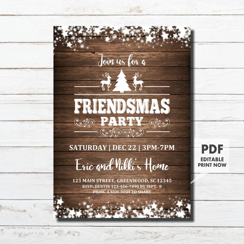 Friendsmas Invitation, Friendsmas Party Invitation, Christmas Party ...