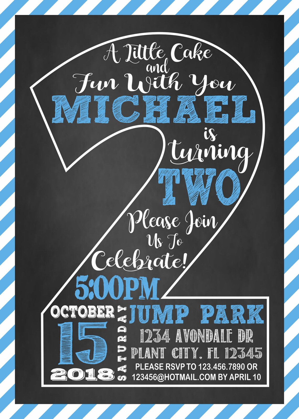 2nd Birthday Invitation Boy Сhalkboard SECOND BIRTHDAY - Etsy