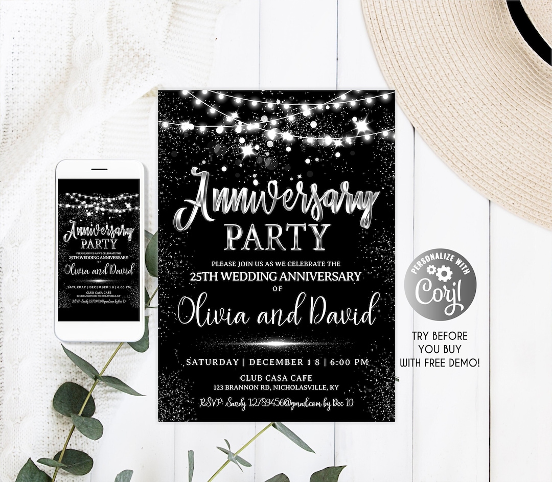 Silver Wedding Anniversary Invitations, Silver Anniversary Invitations ...
