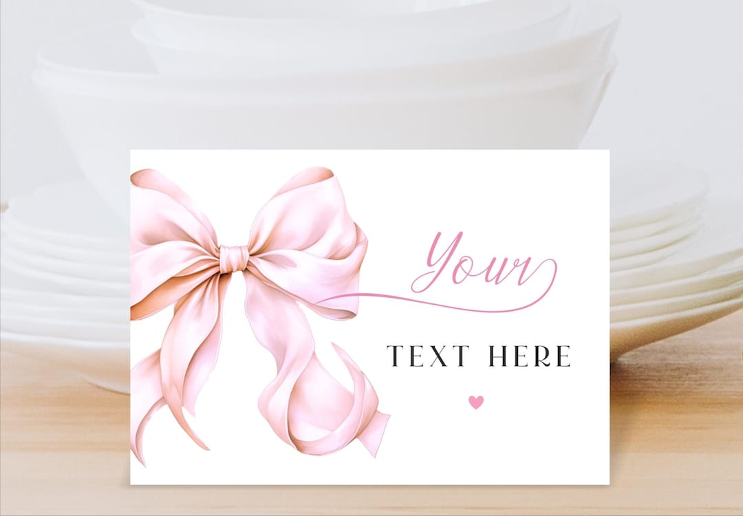 Pink Bow Print Food Labels Editable Pink Bow Coquette Food Signs Pink ...