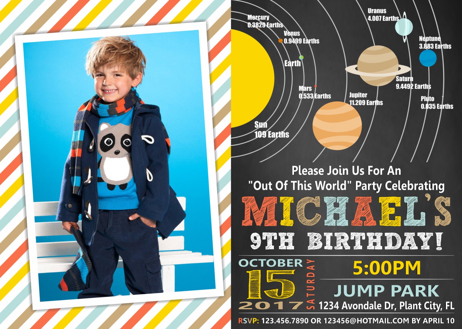 Solar System Birthday Invitation Space Birthday Printable | Etsy