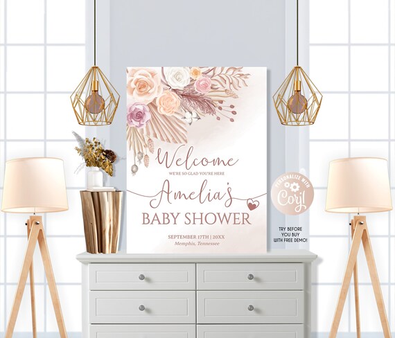 Boho Welcome Sign Boho Baby Shower Sign Boho Bridal Shower - Etsy