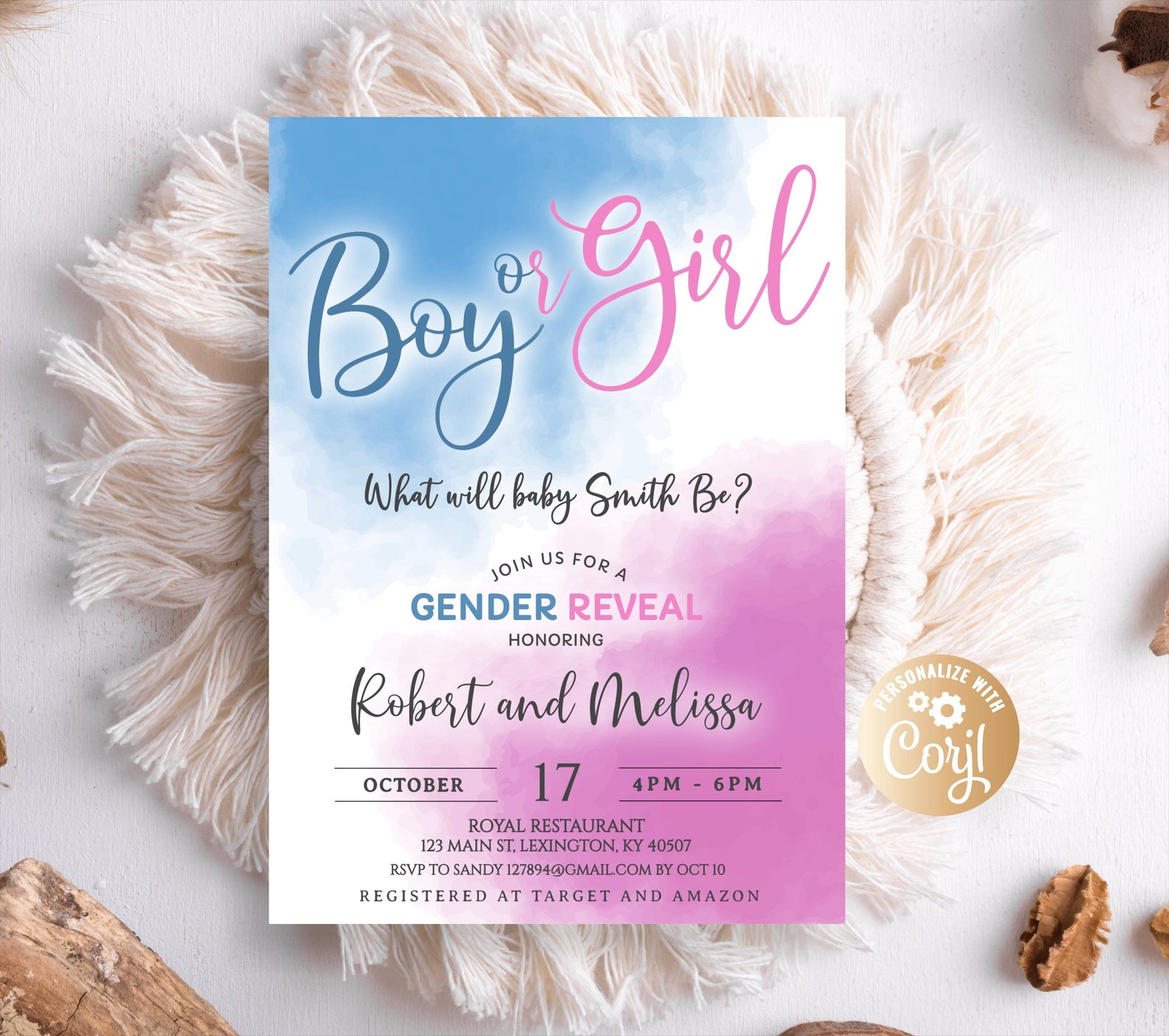 Gender Neutral Baby Shower Invitation, Gender Reveal Invitation, Gender ...