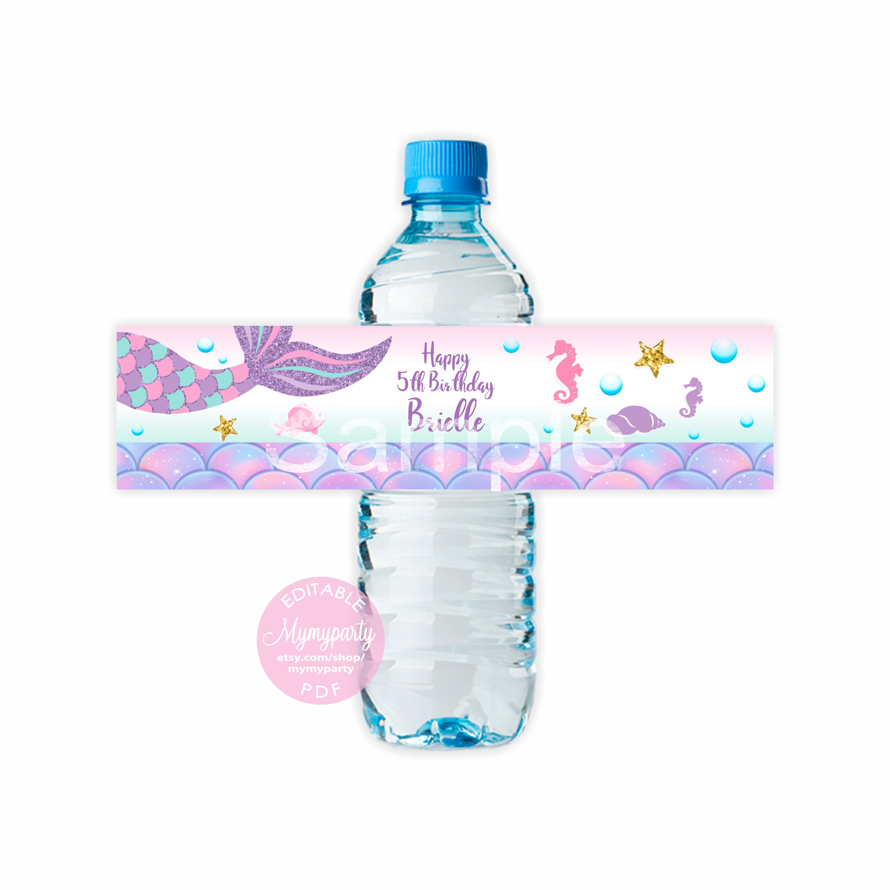 Mermaid Water Bottle Labels Mermaid Bottle Labels Mermaid - Etsy