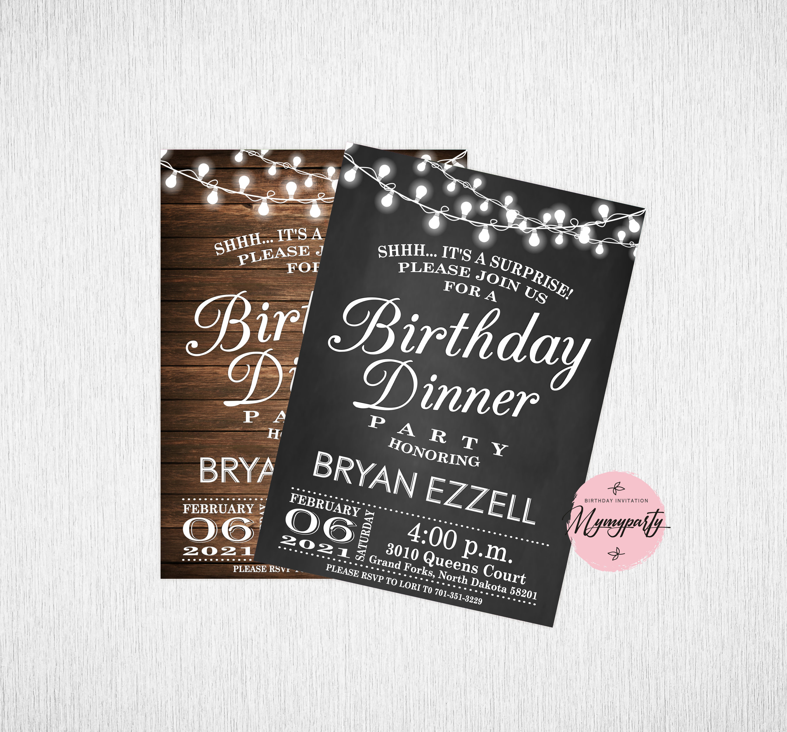 Birthday Dinner Invitation Birthday Dinner Party Surprise | Etsy