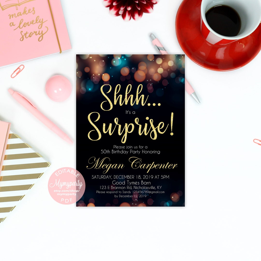 Surprise Birthday Invitation, Surprise 30th Birthday Invitation, ANY ...