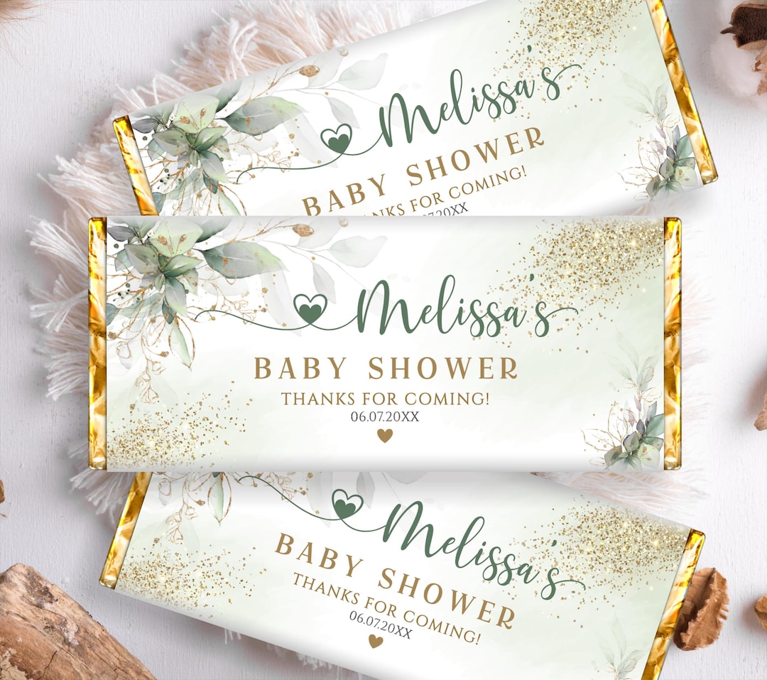 Editable Greenery Oh Boy Sage Green Chocolate, Watercolor Greenery Sage ...
