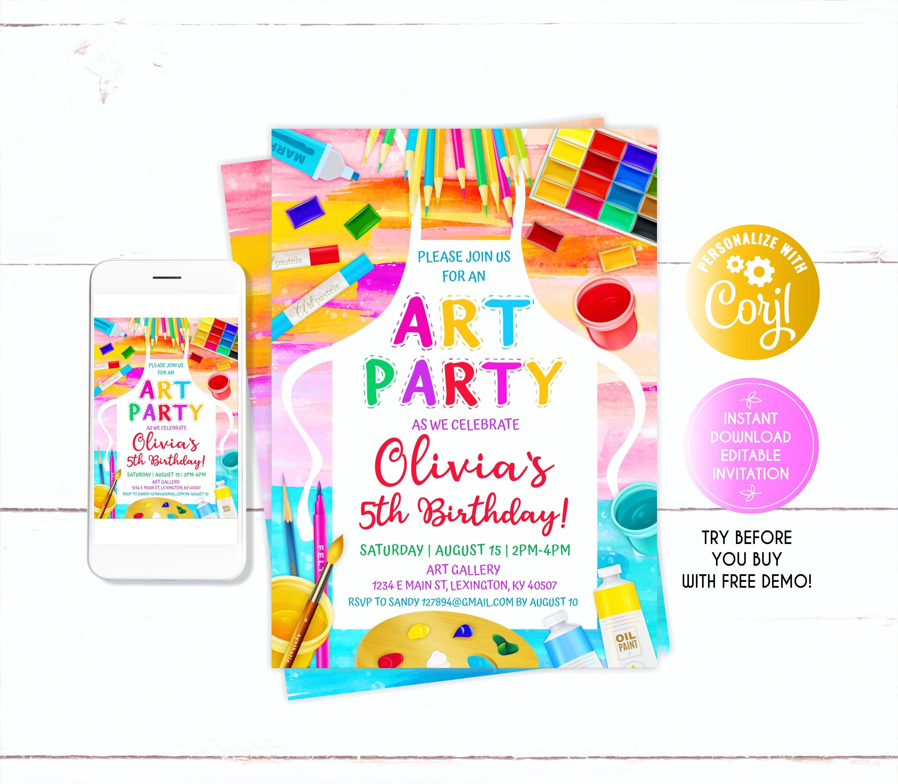 Painting Invitation Art Party Invitation Art Party - Etsy