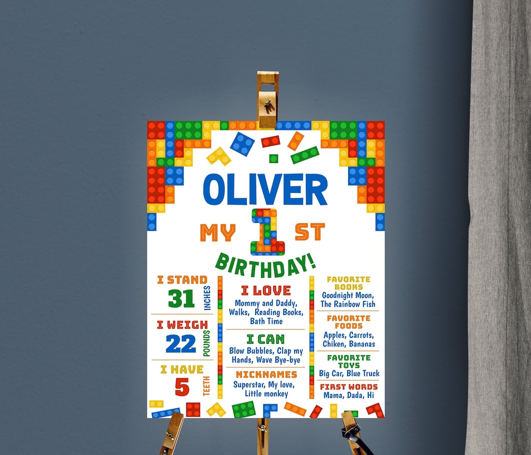 Editable Building Blocks Milestone Sign, Building Blocks Milestone ...