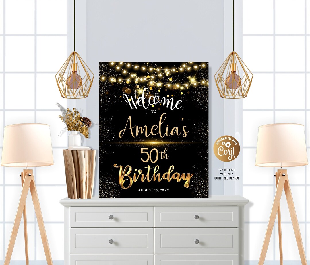 Birthday Welcome Sign, Birthday Yard Signs, Birthday Decor, 21 30 50 60 ...