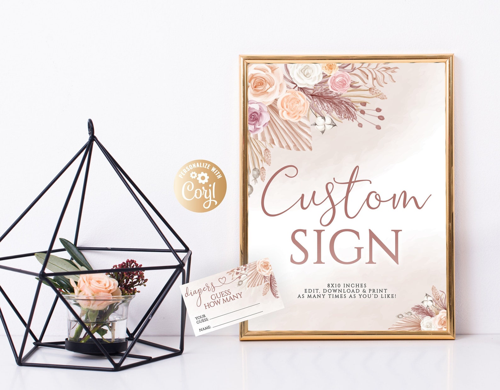 Editable Boho Custom Sign Boho Birthday Decor Boho Diaper - Etsy