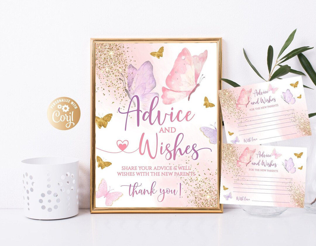 Editable Butterfly Advice for Parents, Butterfly Advice and Wishes for ...