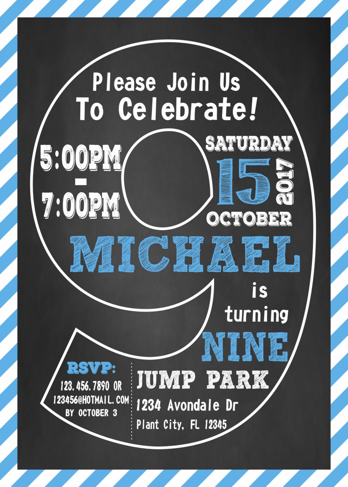 9th Birthday Invitation Ninth Birthday Invitation Boy - Etsy