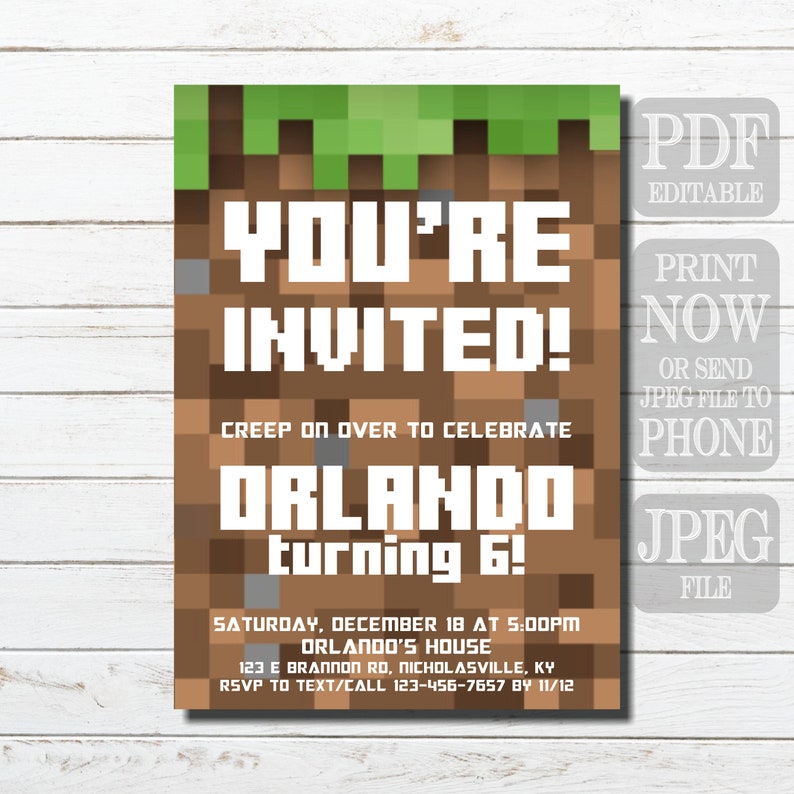 Video Game Party Invitations, Game Invitation, Game Invitation, Instant ...