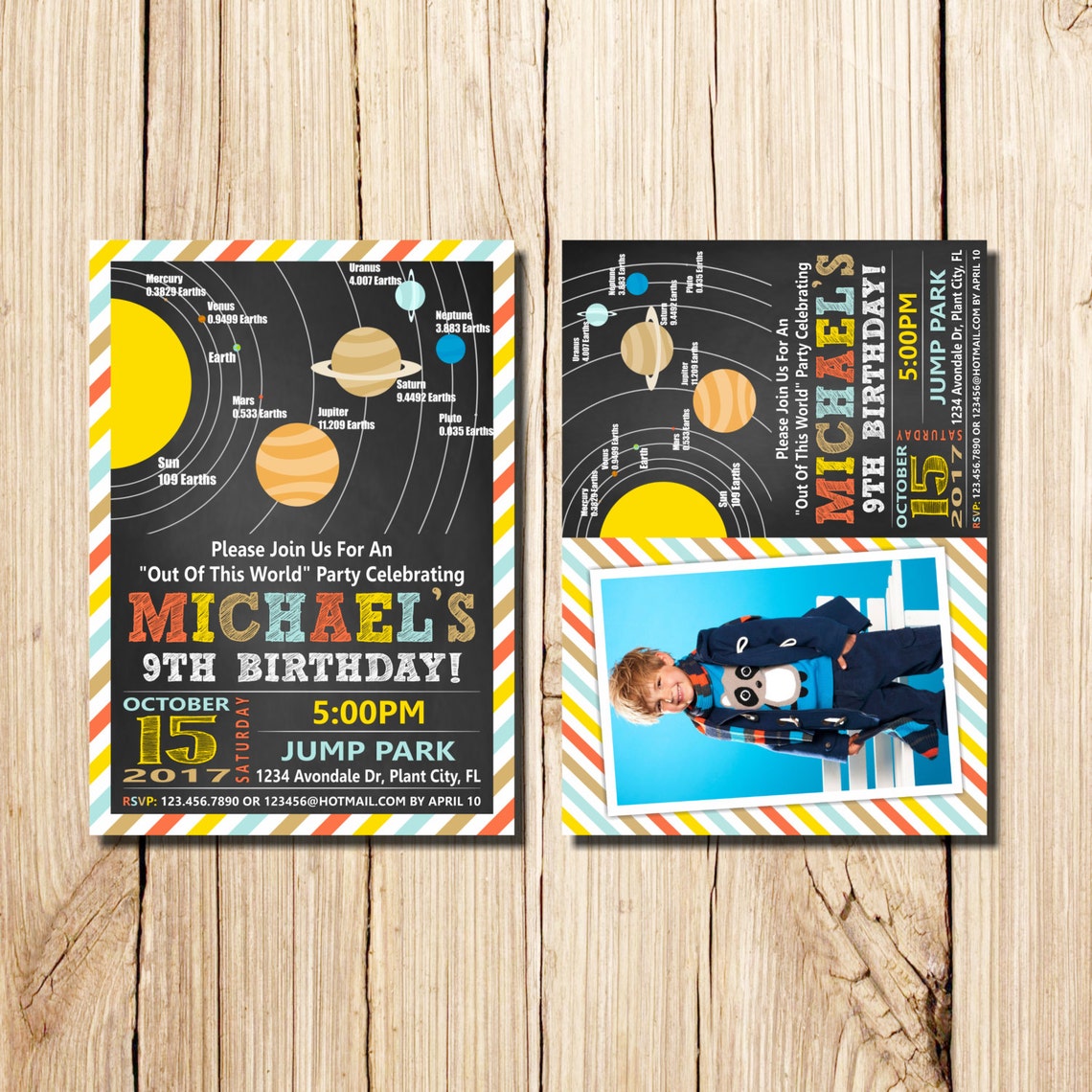 Solar System Birthday Invitation Space Birthday Printable | Etsy