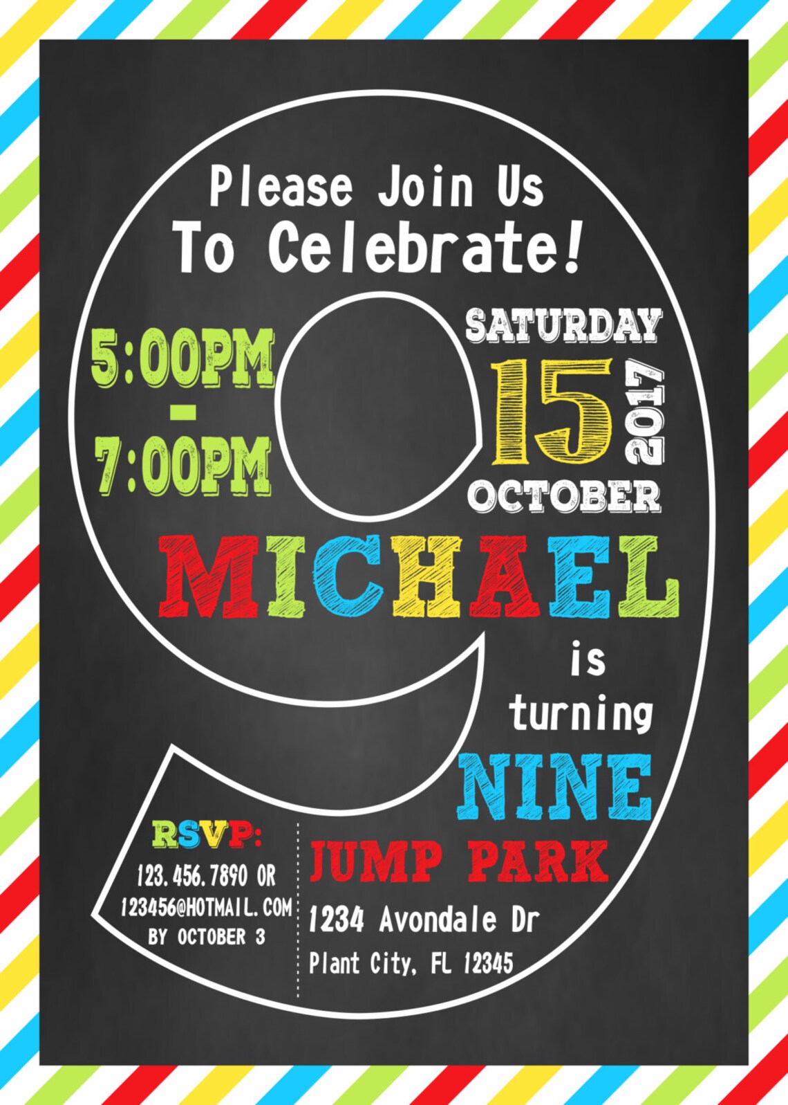 9th Birthday Invitation Ninth Birthday Invitation Boy - Etsy