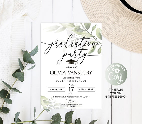 Graduation Party Invitation Graduation Invitation Class of - Etsy