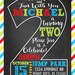 2nd Birthday Invitation, Second Birthday Invitation, Boy, Сhalkboard ...