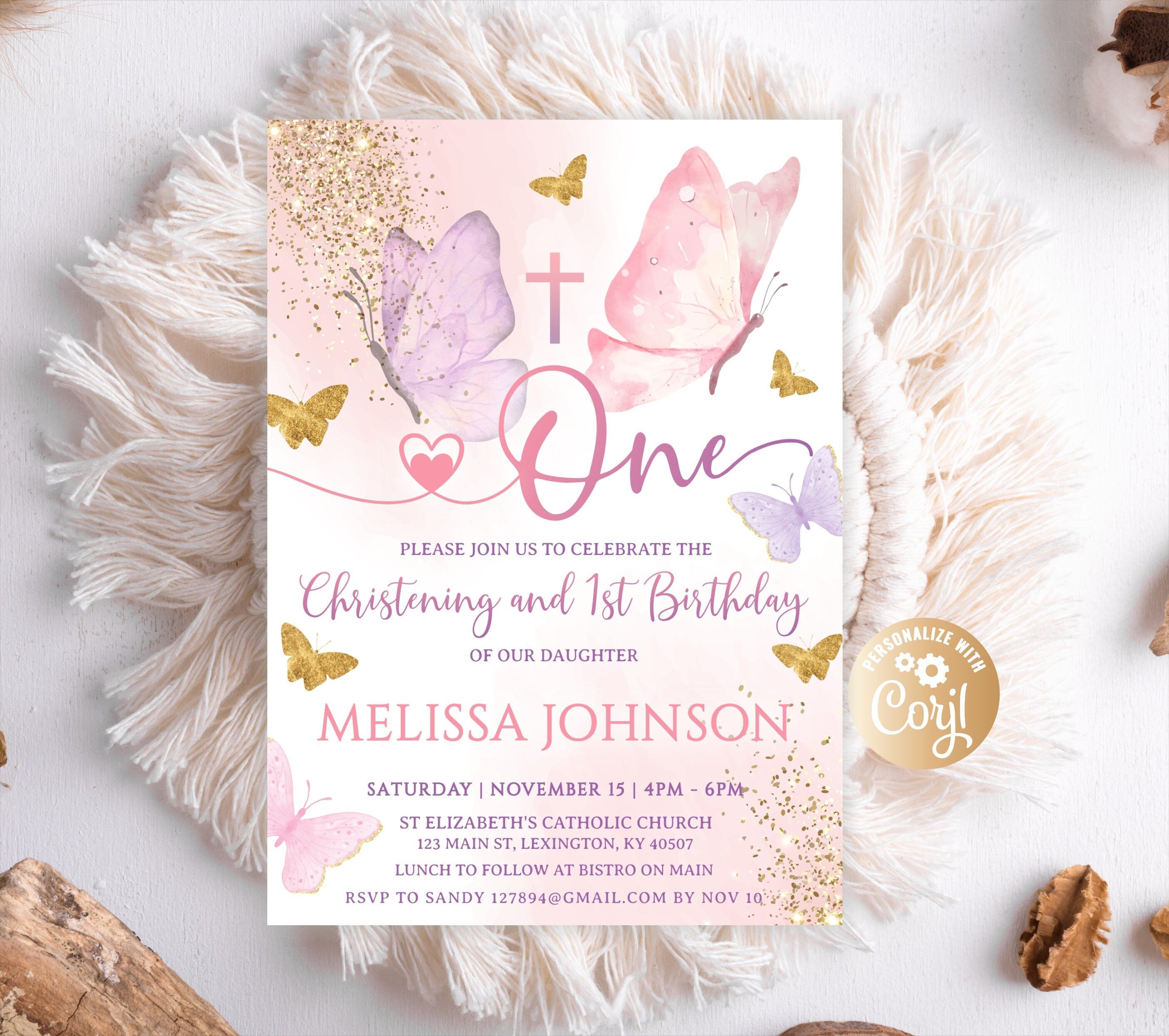 Christening and 1st birthday invitation store